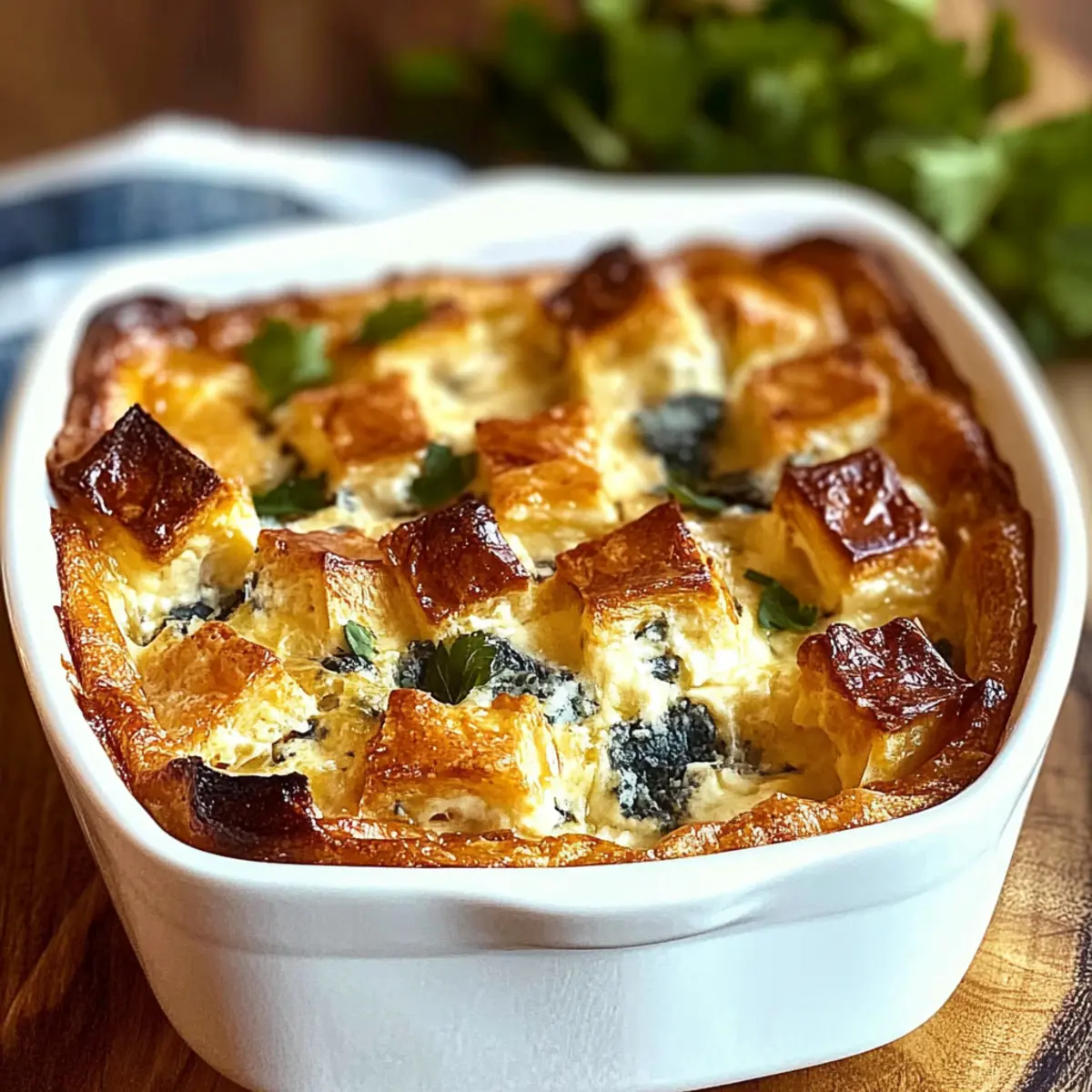 Irresistibly Cozy Christmas Morning Cheese & Herb Strata - Sally Savors