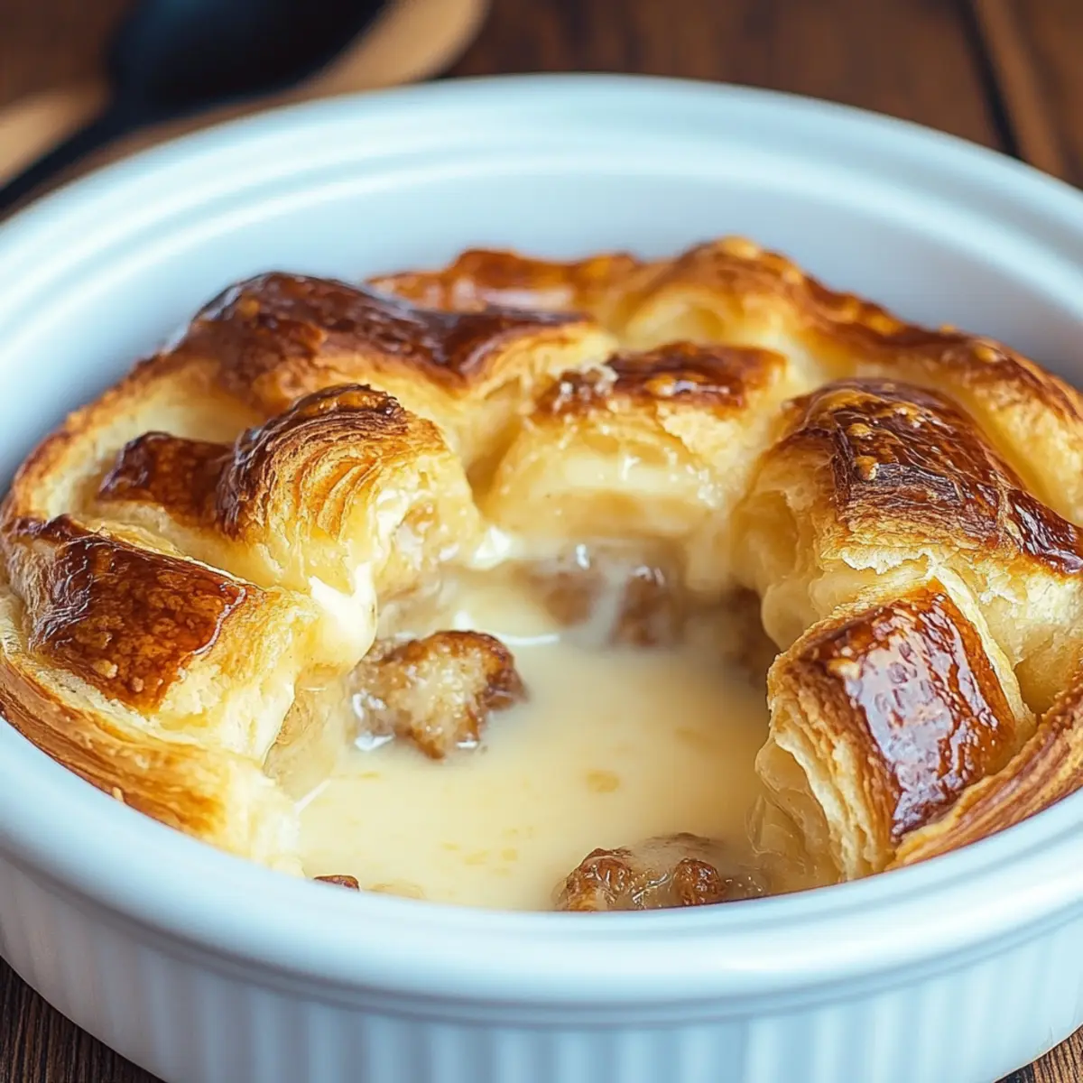 Indulgent Croissant Breakfast Pudding with Vanilla Custard Delight ...